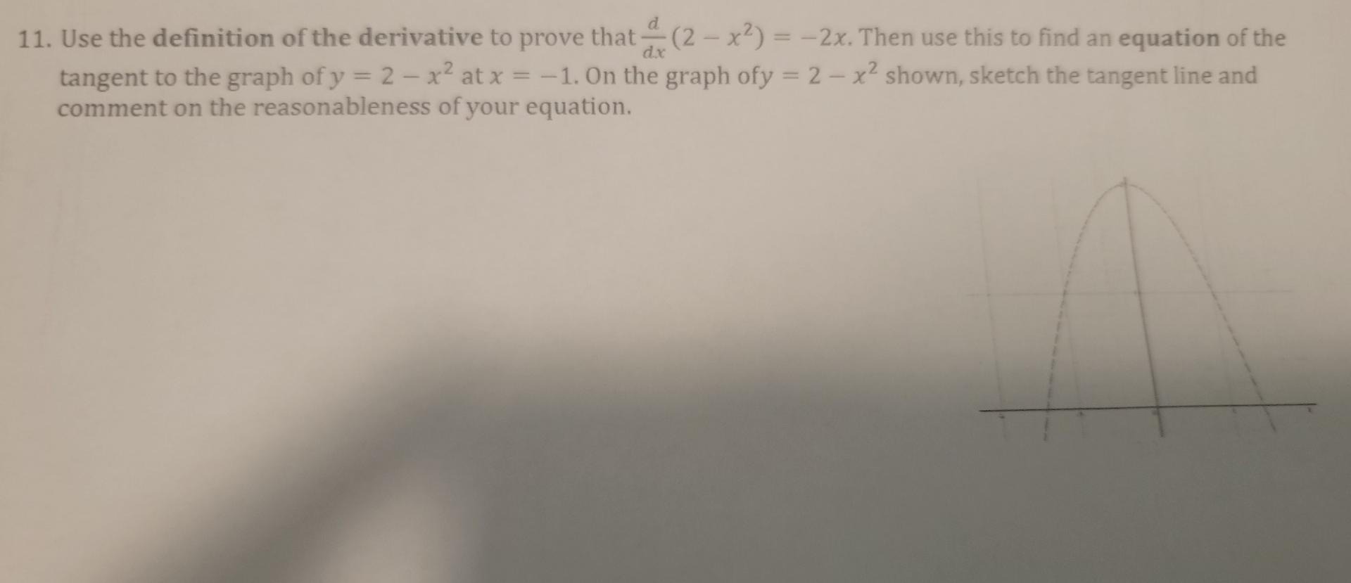 Solved 11. Use the definition of the derivative to prove | Chegg.com