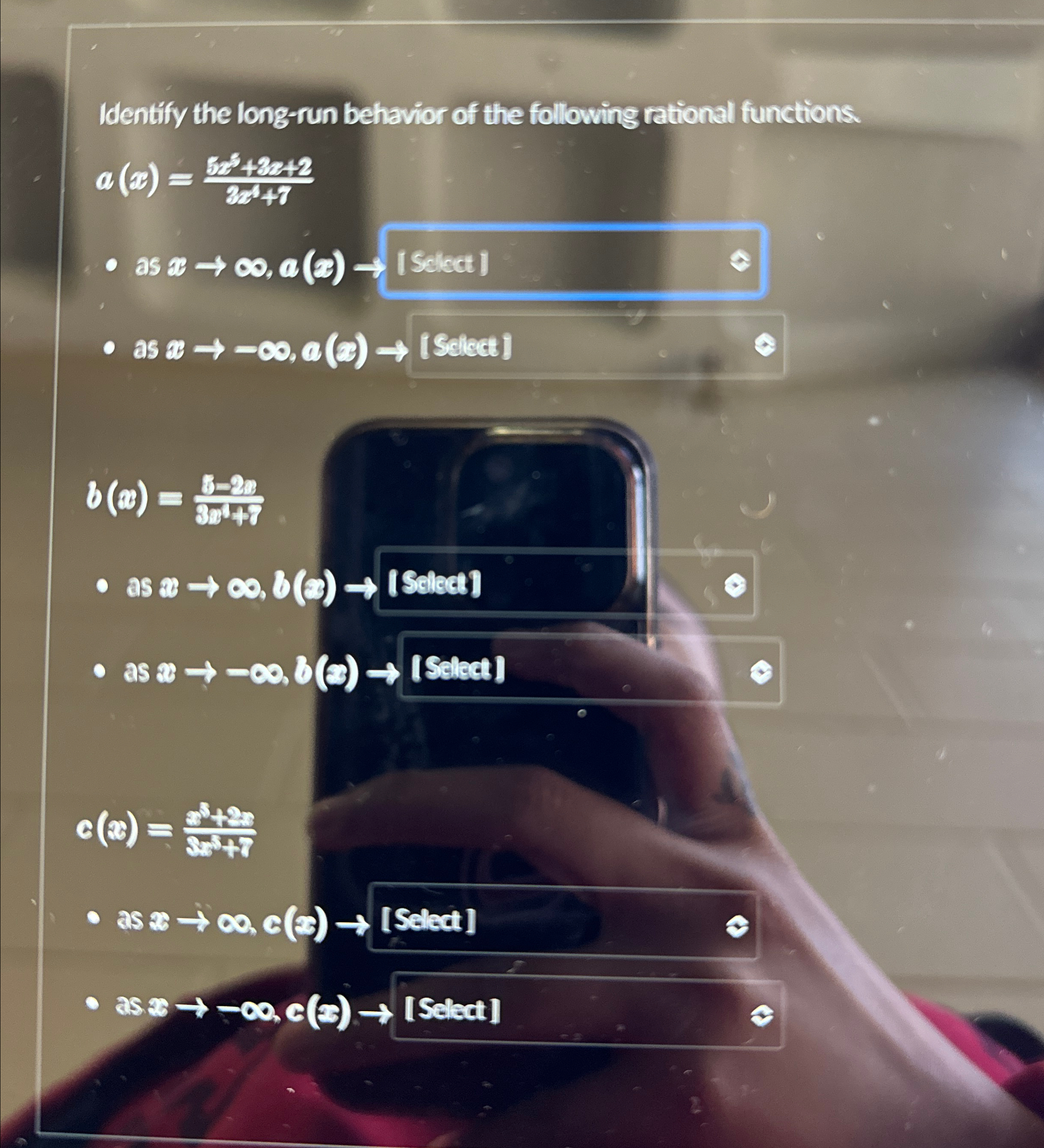 Solved Identify the long-run behavior of the following | Chegg.com