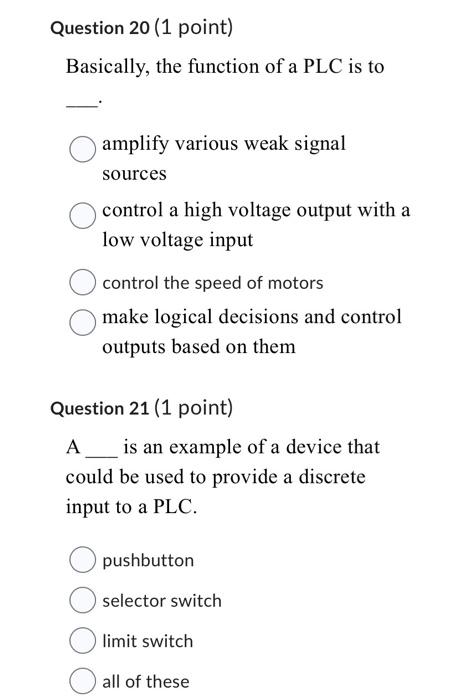 Solved At the start of the PLC scan the status of all inputs | Chegg.com
