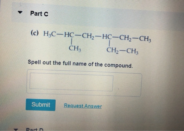 Solved Name each of the following alkanes. Part B (b) | Chegg.com