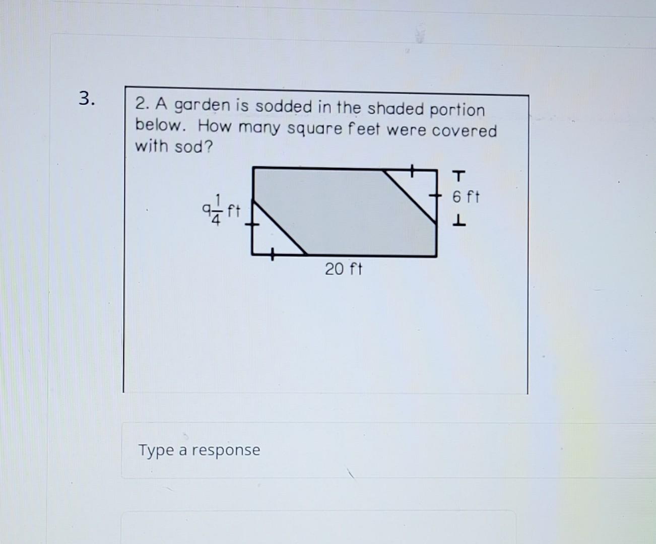 2. A garden is sodded in the shaded portion below. | Chegg.com