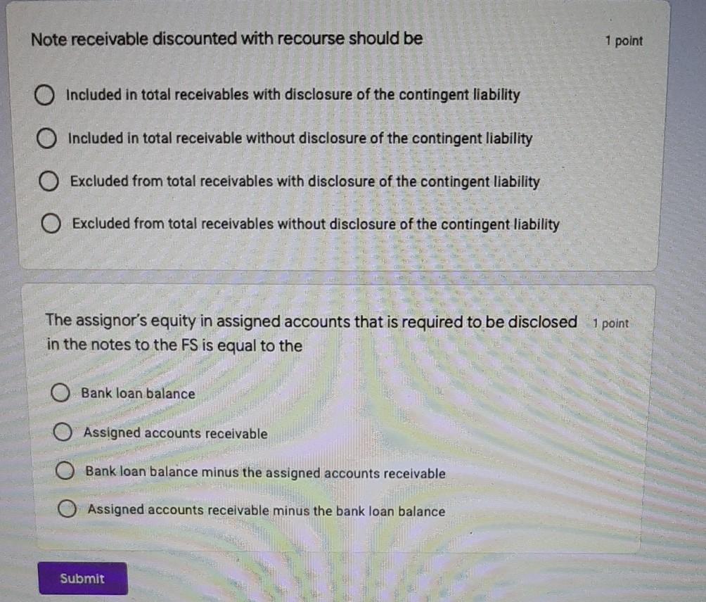 Solved Note receivable discounted with recourse should be 1 | Chegg.com