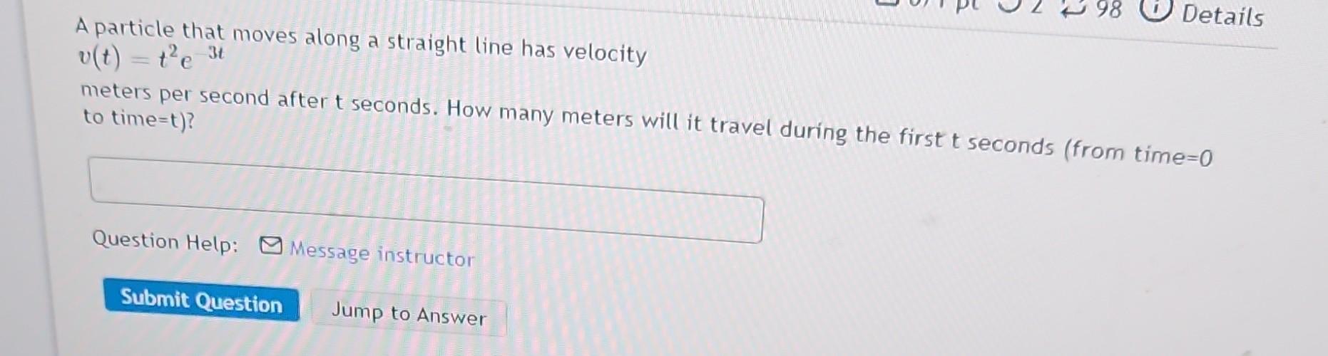Solved A particle that moves along a straight line has | Chegg.com