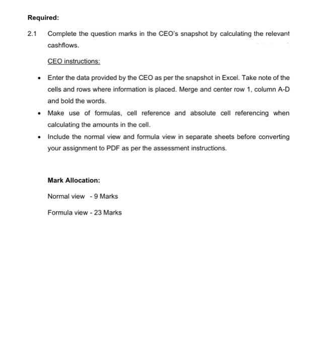Solved Excel Instructions: - Complete each question in MS | Chegg.com