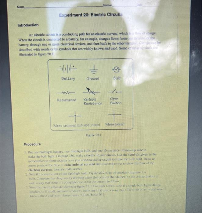 An clectric circuit is a conducting path for an | Chegg.com