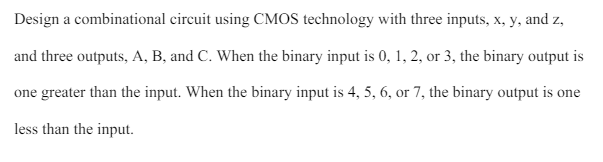 Solved Design a combinational circuit using CMOS technology | Chegg.com
