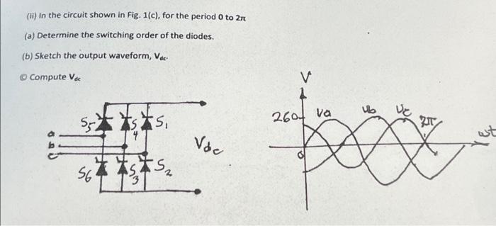 Solved (ii) in the circuit shown in Fig. 1(c), for the | Chegg.com