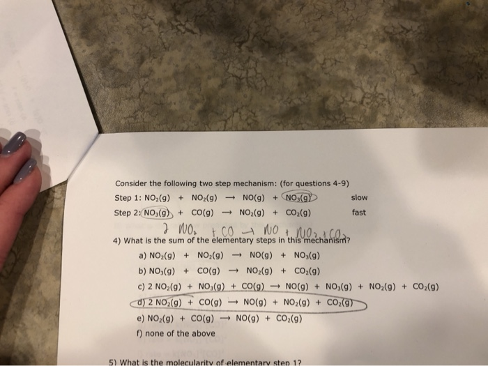 Solved Consider the following two step mechanism: (for | Chegg.com