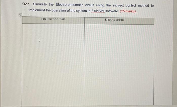 Solved Q2.1. Simulate the Electro-pneumatic circuit using | Chegg.com