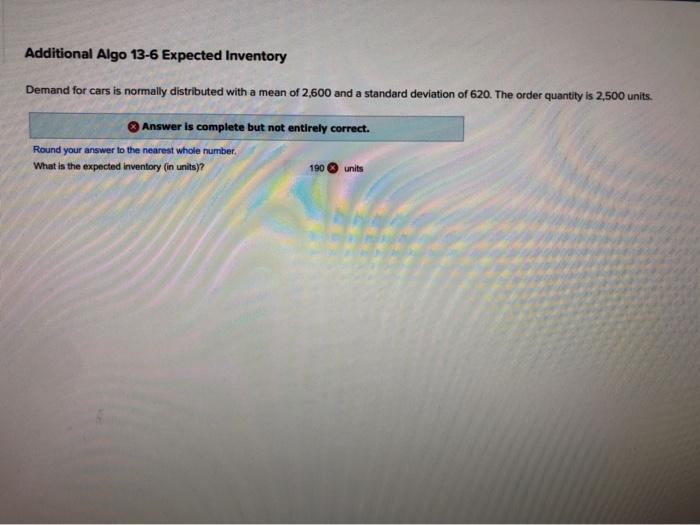 Solved Additional Algo 13-6 Expected Inventory Demand for | Chegg.com