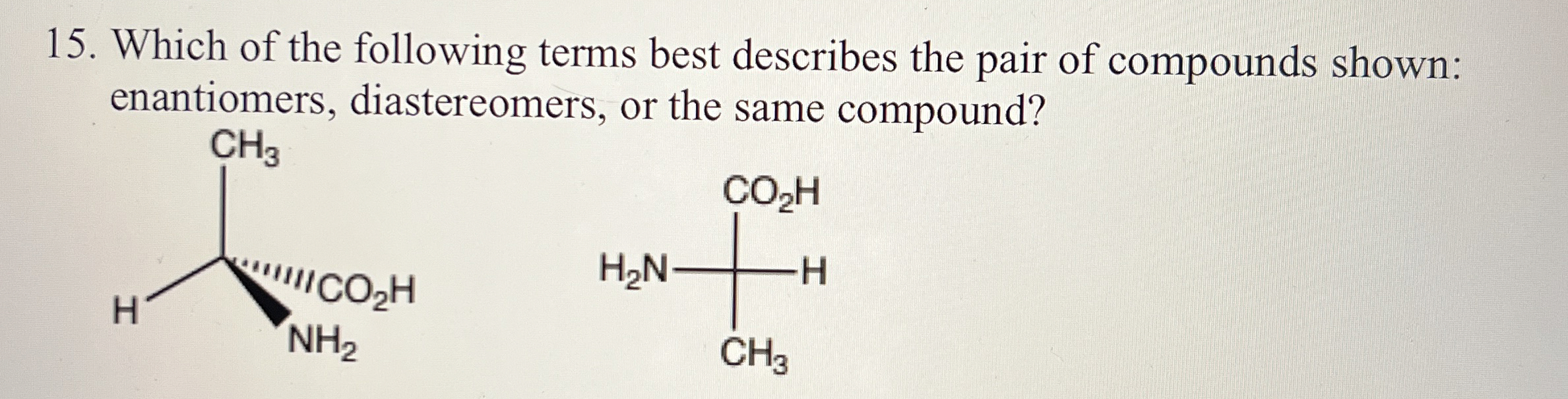 Solved Which of the following terms best describes the pair | Chegg.com