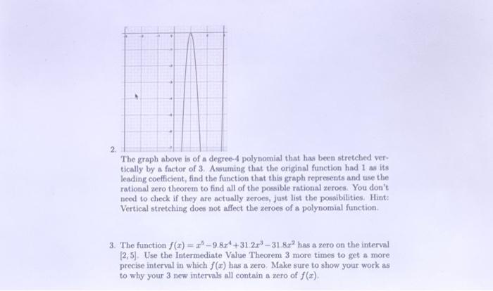 Solved 2. The graph above is of a degree-4 polynomial that | Chegg.com