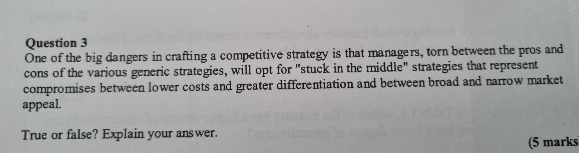 Solved Question 3 One of the big dangers in crafting a | Chegg.com