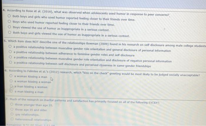 Solved 1. According to Rose et al. (2016), what was observed | Chegg.com