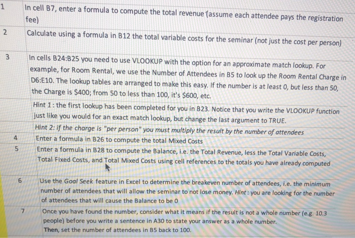 Solved 1 In cell B7, enter a formula to compute the total | Chegg.com