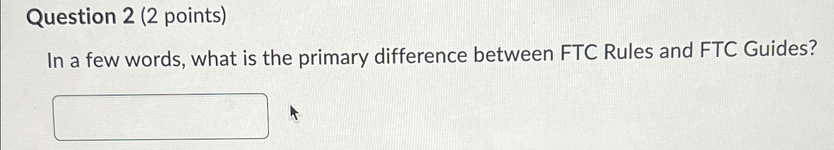 Solved Question 2 (2 ﻿points)In a few words, what is the | Chegg.com