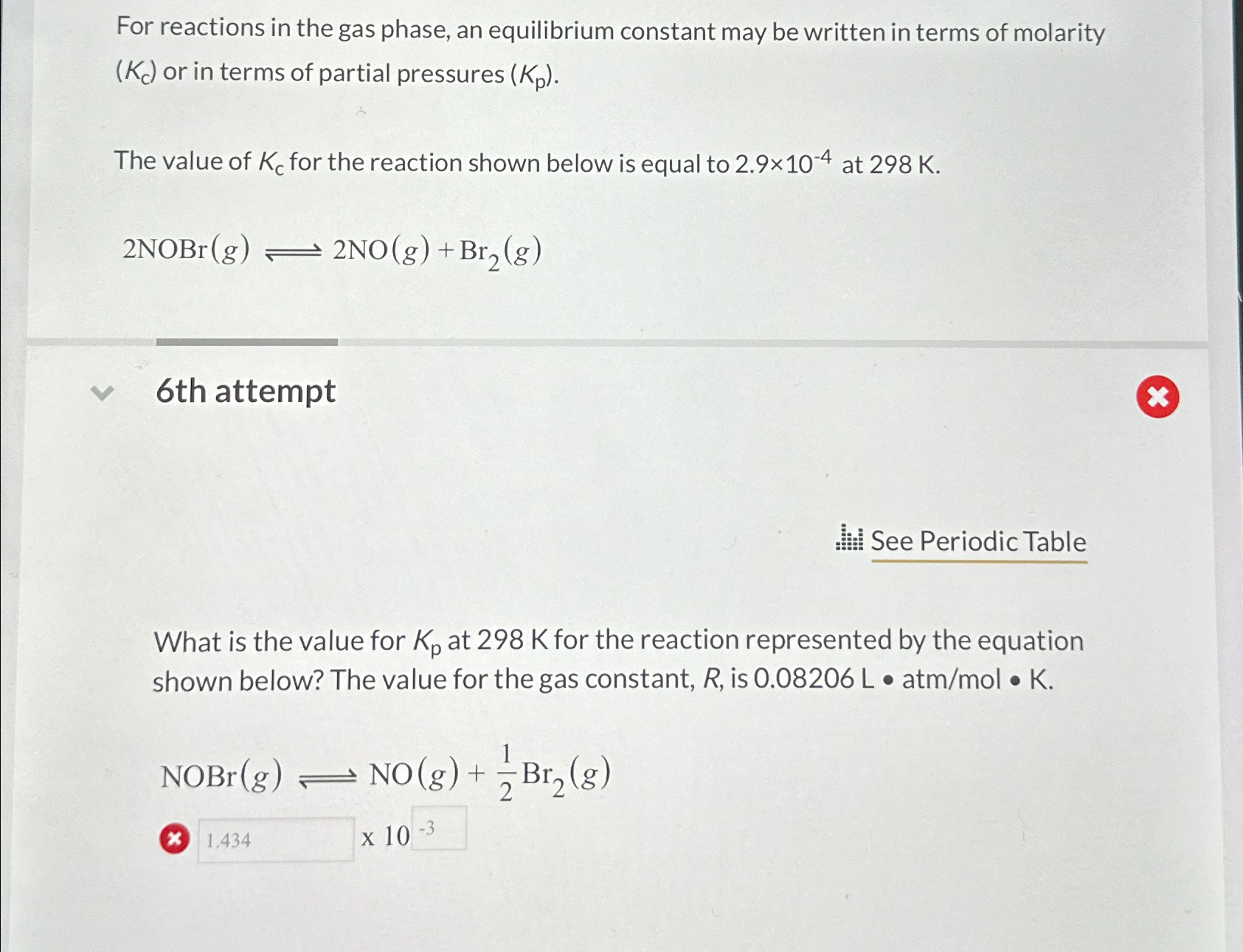 Solved For reactions in the gas phase, an equilibrium | Chegg.com