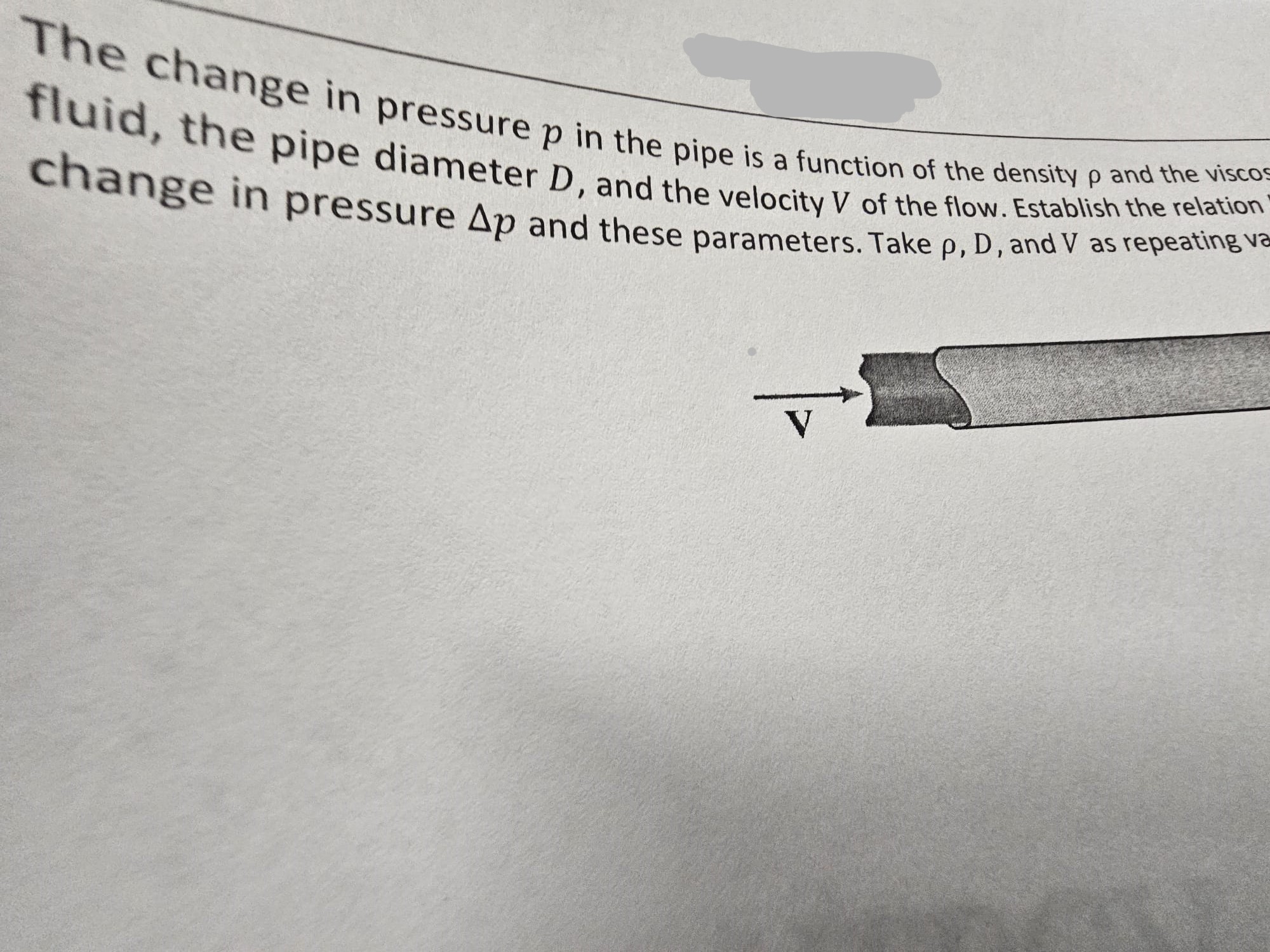 Solved The change in pressure p ﻿in the pipe is a function | Chegg.com