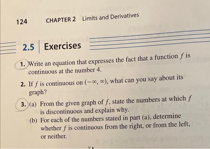 Solved 124 CHAPTER 2 Limits and Derivatives 2.5 Exercises a | Chegg.com
