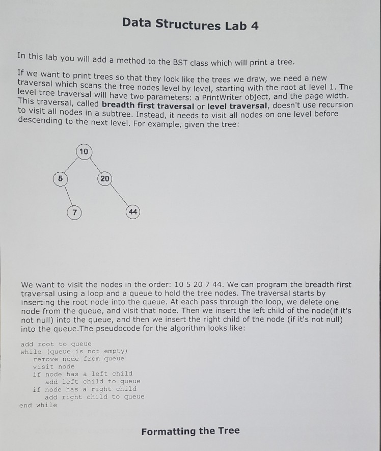 Solved Data Structures Lab 4 in this lab you will add a | Chegg.com
