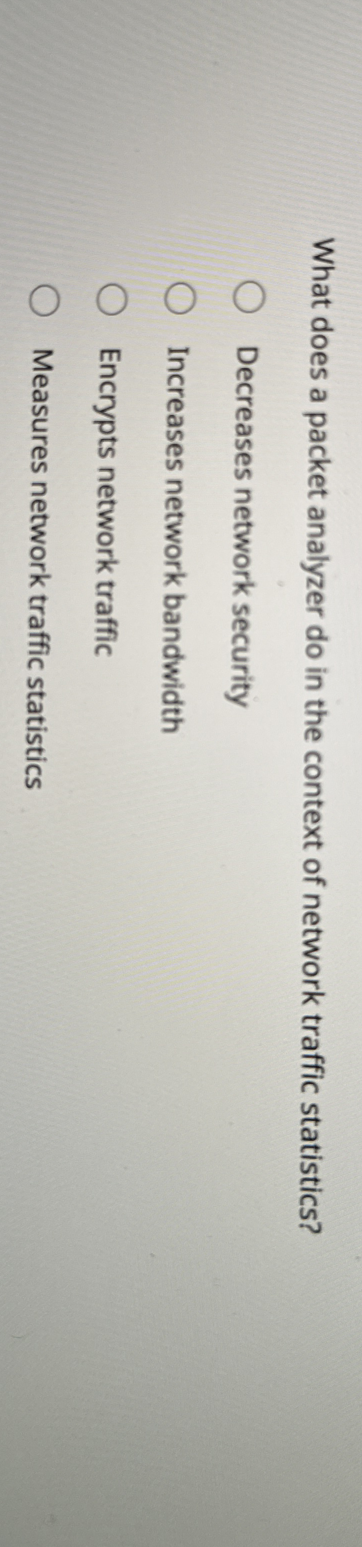 Solved What does a packet analyzer do in the context of | Chegg.com