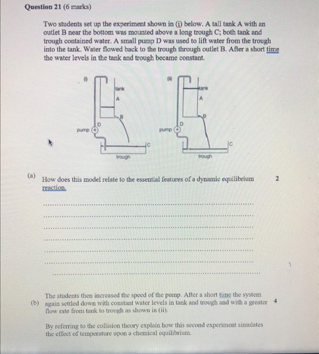 Two students set up the experiment shown in (i) | Chegg.com