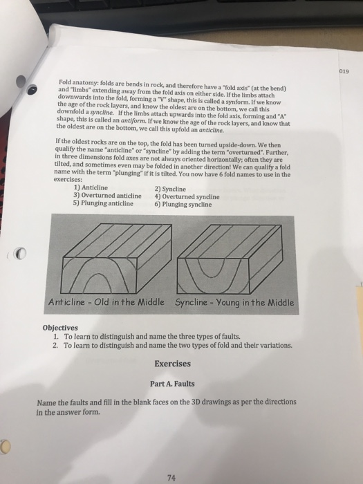 Lab 10 Faults and Folds Introduction Faults and folds | Chegg.com