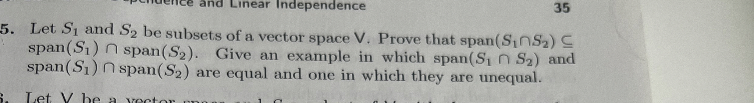 Solved Let S1 ﻿and S2 ﻿be subsets of a vector space V. | Chegg.com