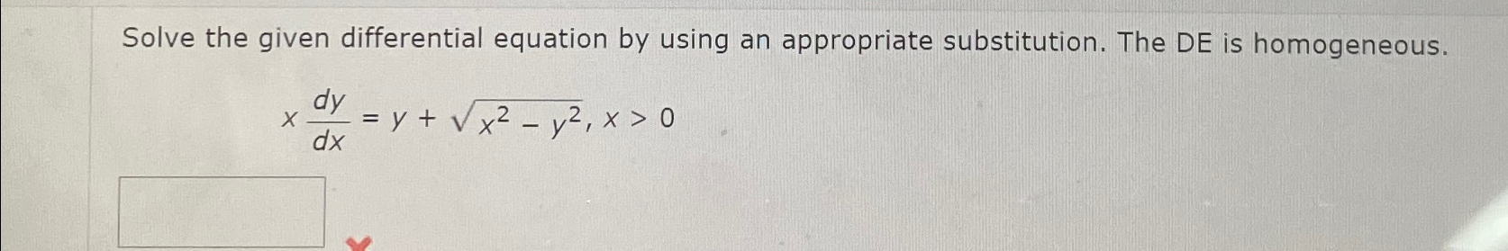 Solved Solve the given differential equation by using an | Chegg.com