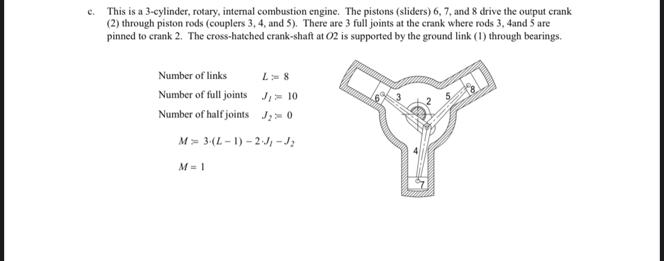 c. This is a 3-cylinder, rotary, internal combustion | Chegg.com