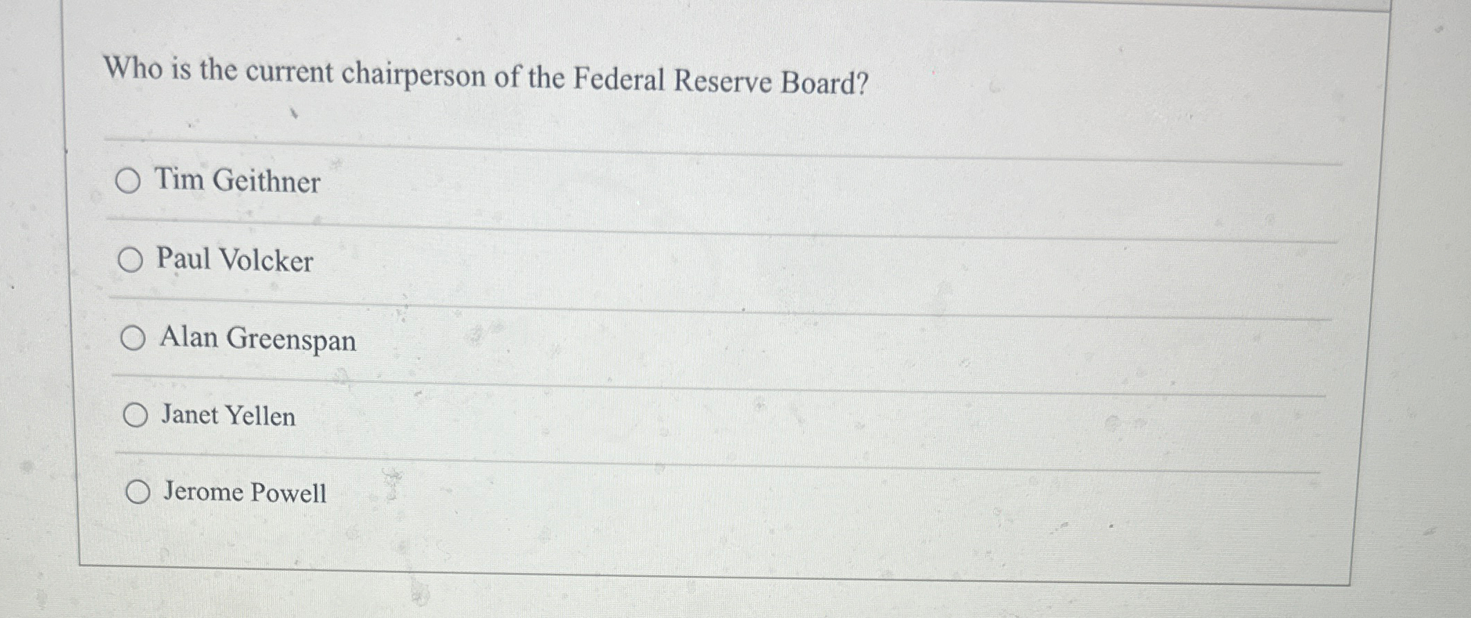 Solved Who is the current chairperson of the Federal Reserve | Chegg.com