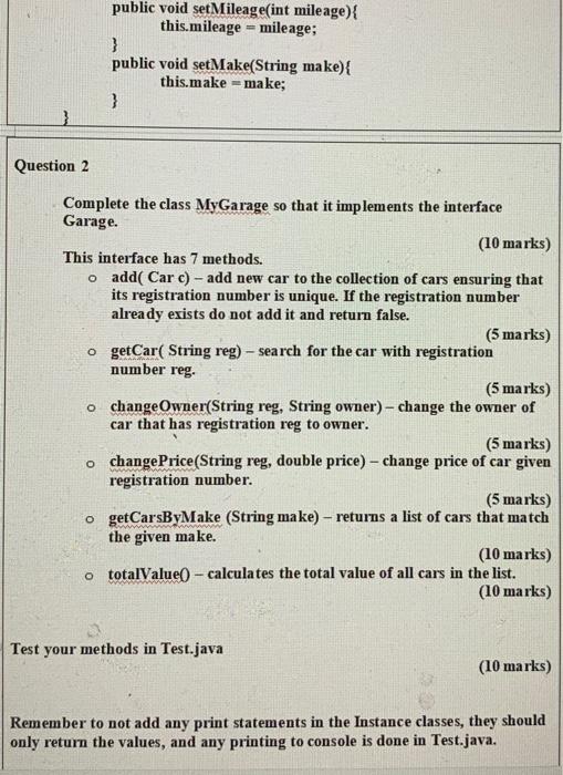 Solved below is a mutable class called MyCar. Re-write it so | Chegg.com