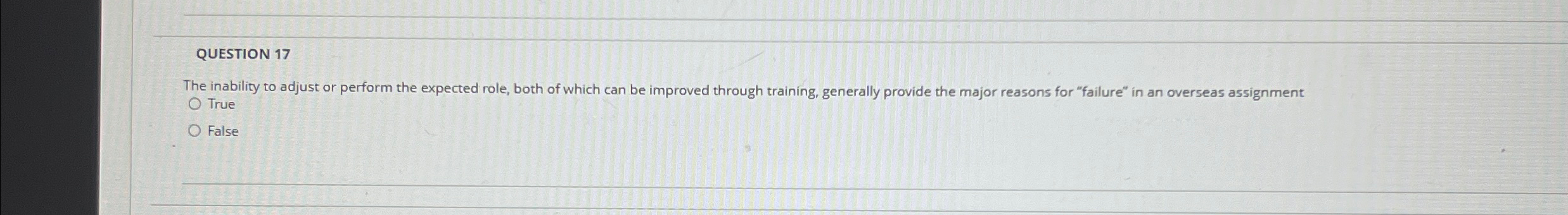 Solved QUESTION 17The inability to adjust or perform the | Chegg.com