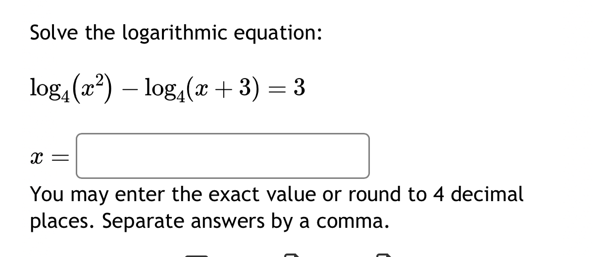 Solved Solve the logarithmic | Chegg.com
