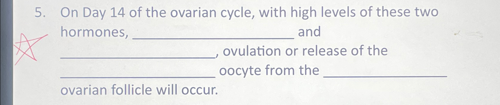 Solved On Day 14 ﻿of the ovarian cycle, with high levels of | Chegg.com