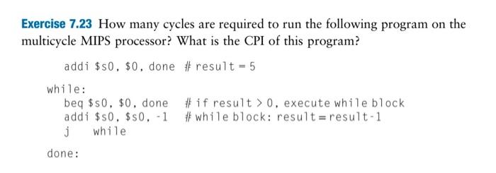 Solved Exercise 723 How Many Cycles Are Required To Run The 