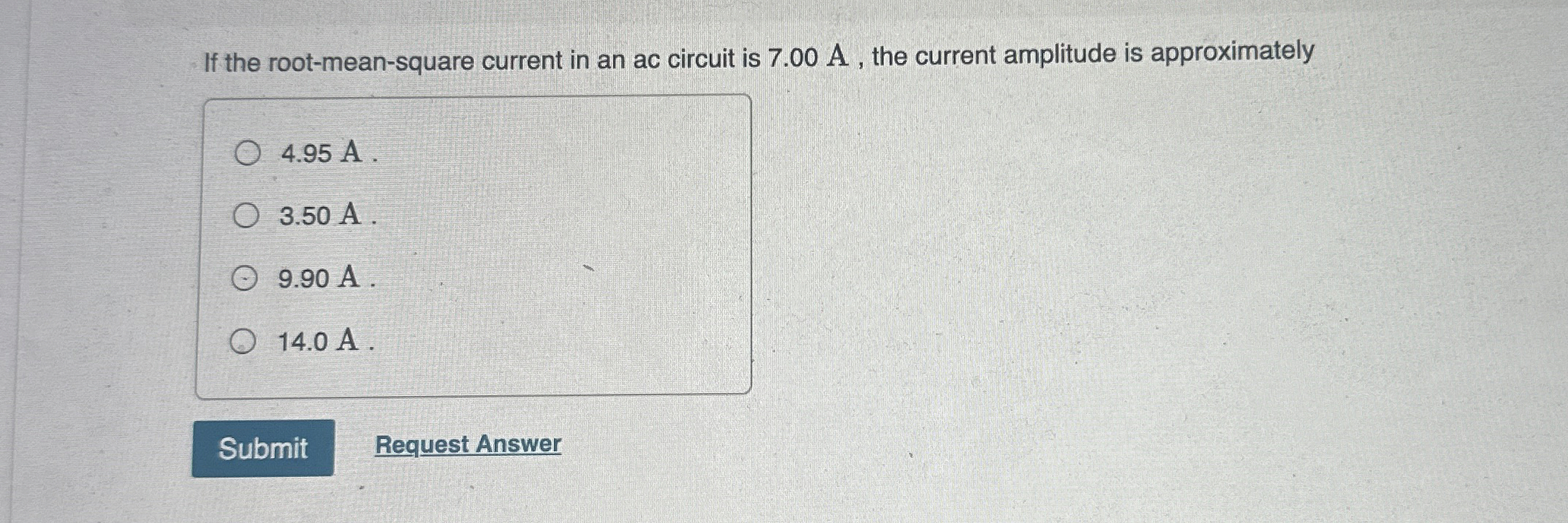Solved If The Root Mean Square Current In An Ac Circuit Is 1131