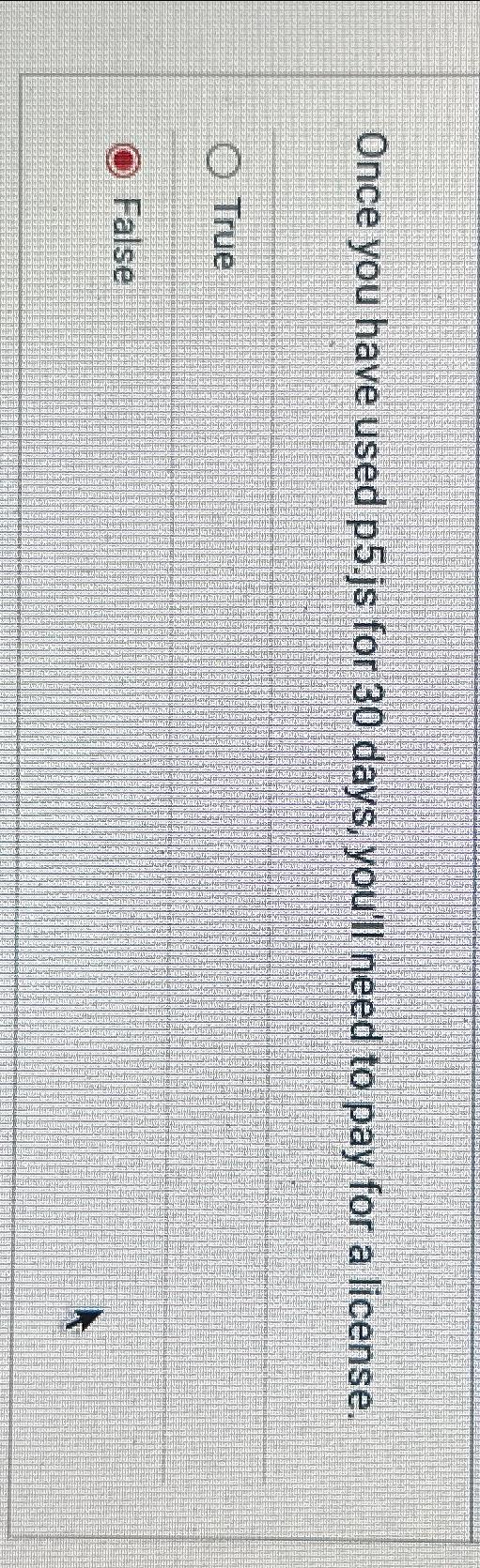 Solved Once you have used p5.js for 30 ﻿days, you'll need to | Chegg.com