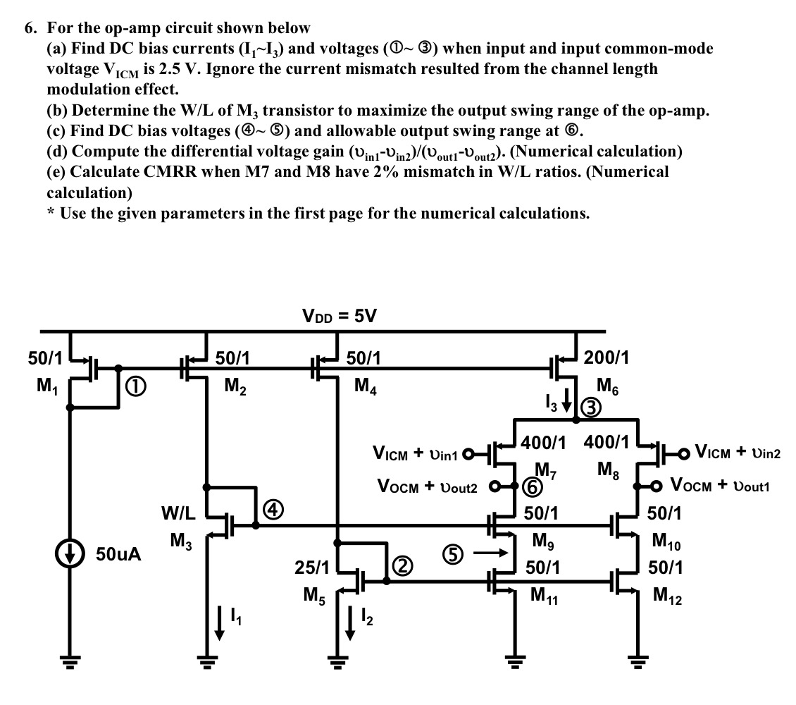 Solved For the op-amp circuit shown below(a) ﻿Find DC bias | Chegg.com
