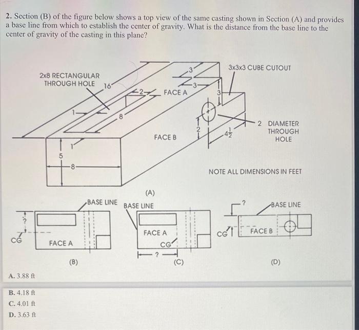 Solved 2. Section (B) of the figure below shows a top view | Chegg.com