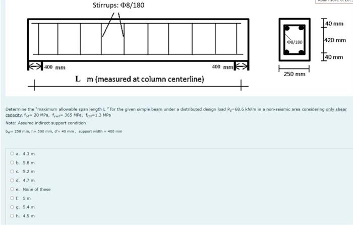 Solved Determine the "maximum allowable span length L " for | Chegg.com