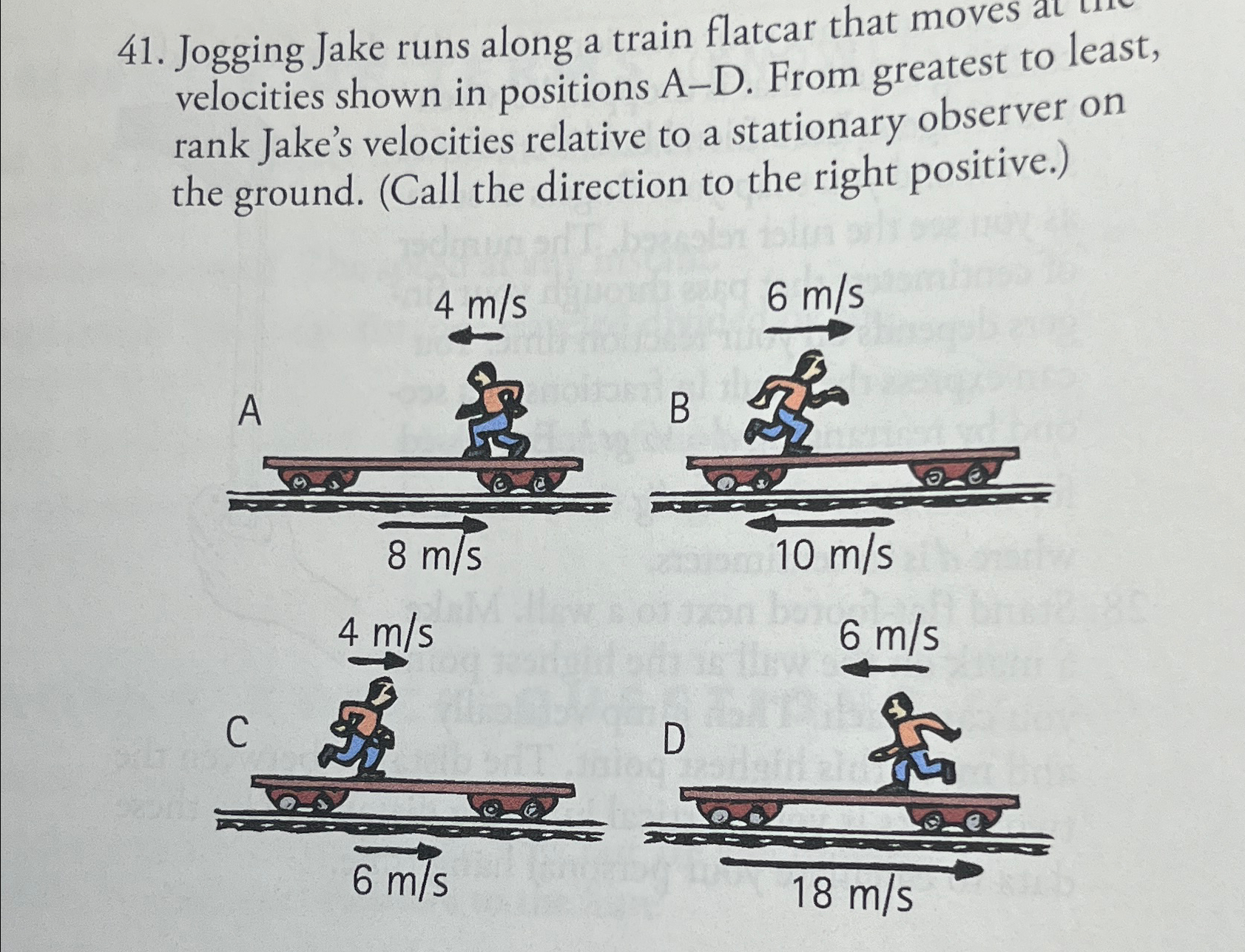 Solved Jogging Jake runs along a train flatcar that moves a | Chegg.com