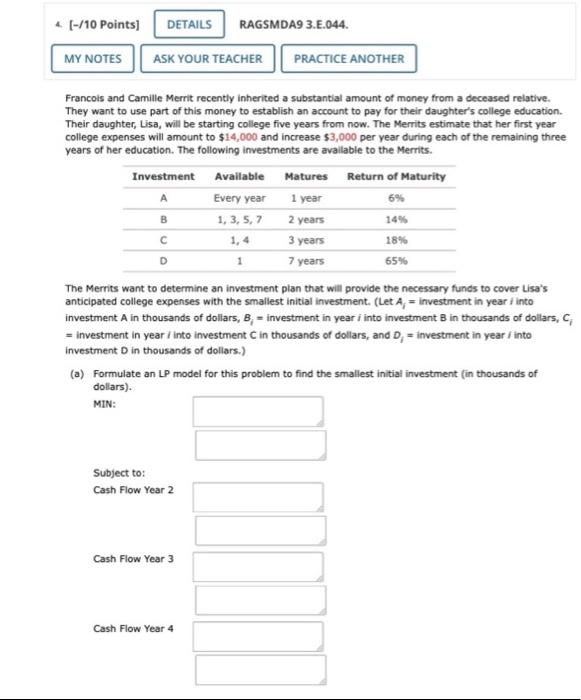 Solved Francois and Camille Merrit recently inherited a | Chegg.com