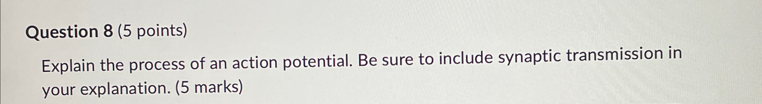 Solved Question 8 (5 ﻿points)Explain the process of an | Chegg.com