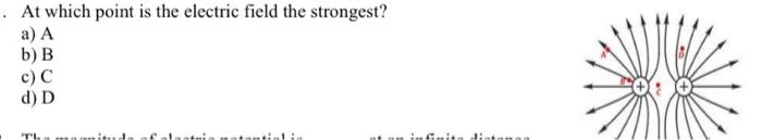 Solved · At which point is the electric field the strongest? | Chegg.com
