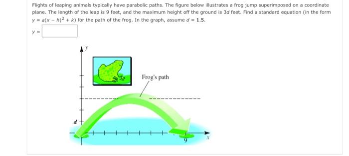 Solved Flights of leaping animals typically have parabolic | Chegg.com