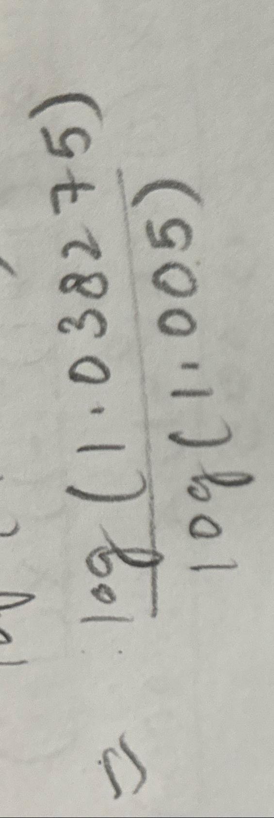 Solved =log(1.038275)log(1.005) | Chegg.com