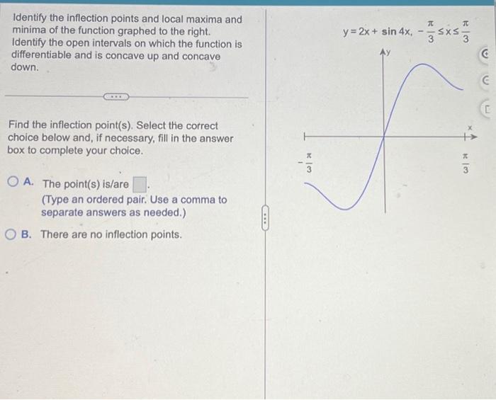 Solved Identify the inflection points and local maxima and | Chegg.com