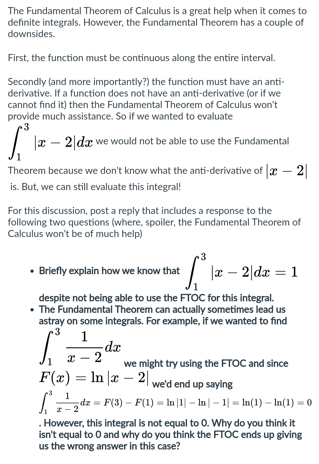 Solved I still need help with my Calculus discussion | Chegg.com