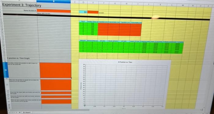 Experiment 3: Trajectory Sheet 1 of 1 | Chegg.com